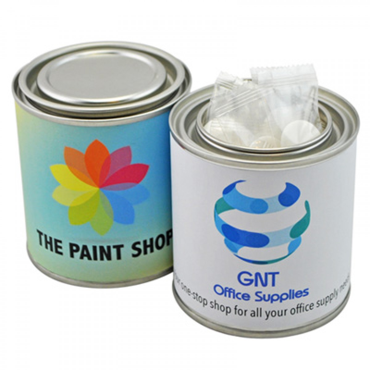 Small Paint Tin With Individually Wrapped Mints Small Paint Tin With Individually Wrapped Mints